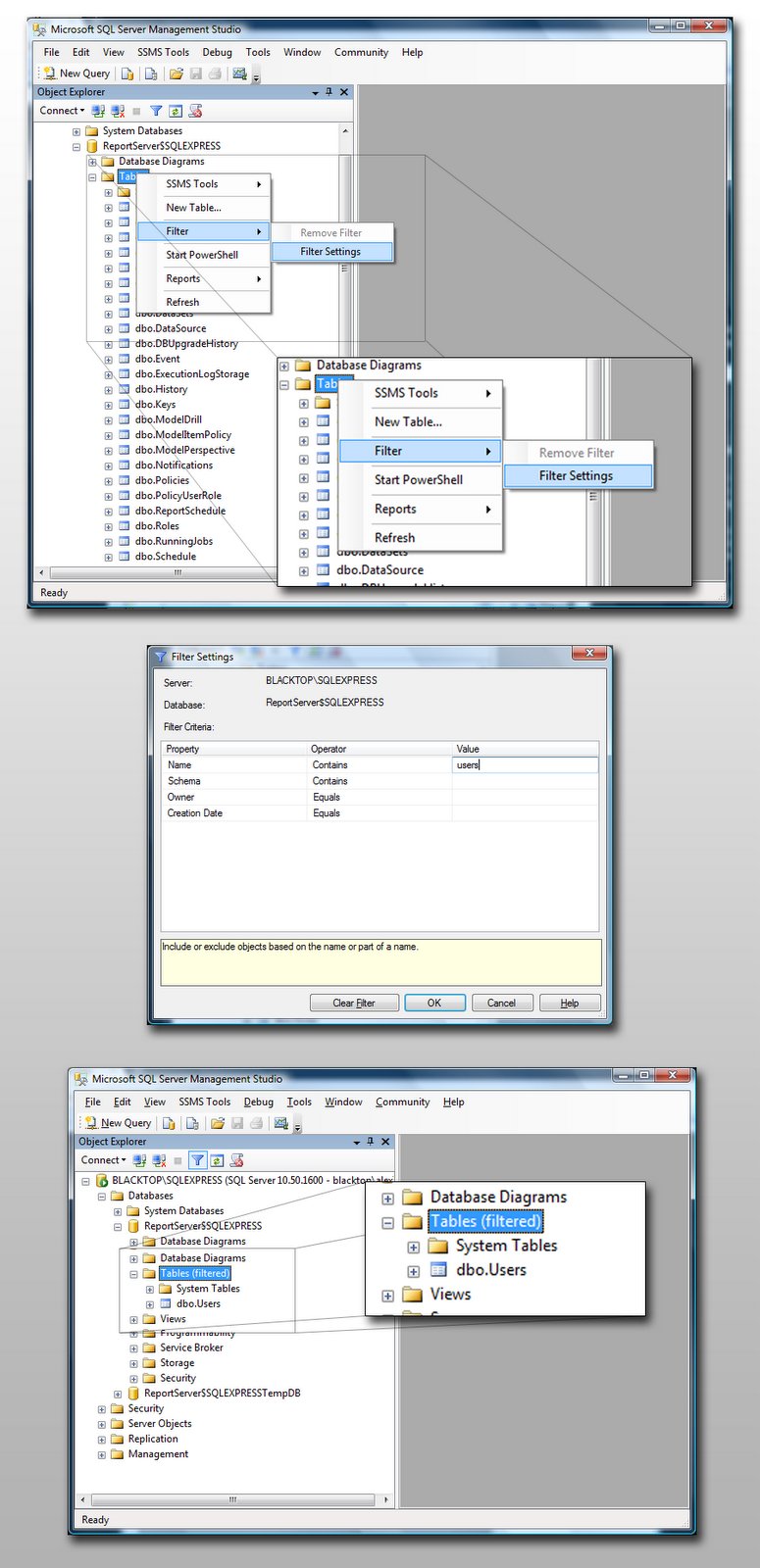 Developer Tip of the Day: Filtering tables in SQL Server Management Studio Developer Tip of the Day: Filtering tables in SQL Server Management Studio