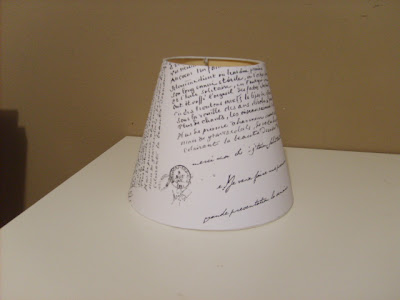 Shabby, Chic and Charming: Lamp Shade Redo~ Old French Writing