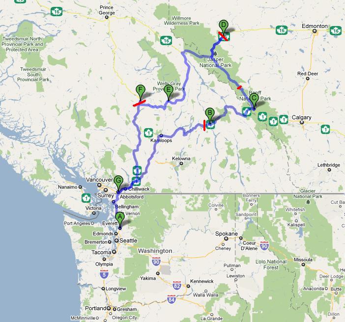 Recycled Motorcycling: 2010 Canadian Parks Tour - The Plan