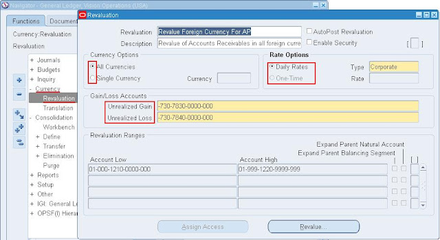 Oracle Apps, ADF, SOA: What is Revaluation in GL
