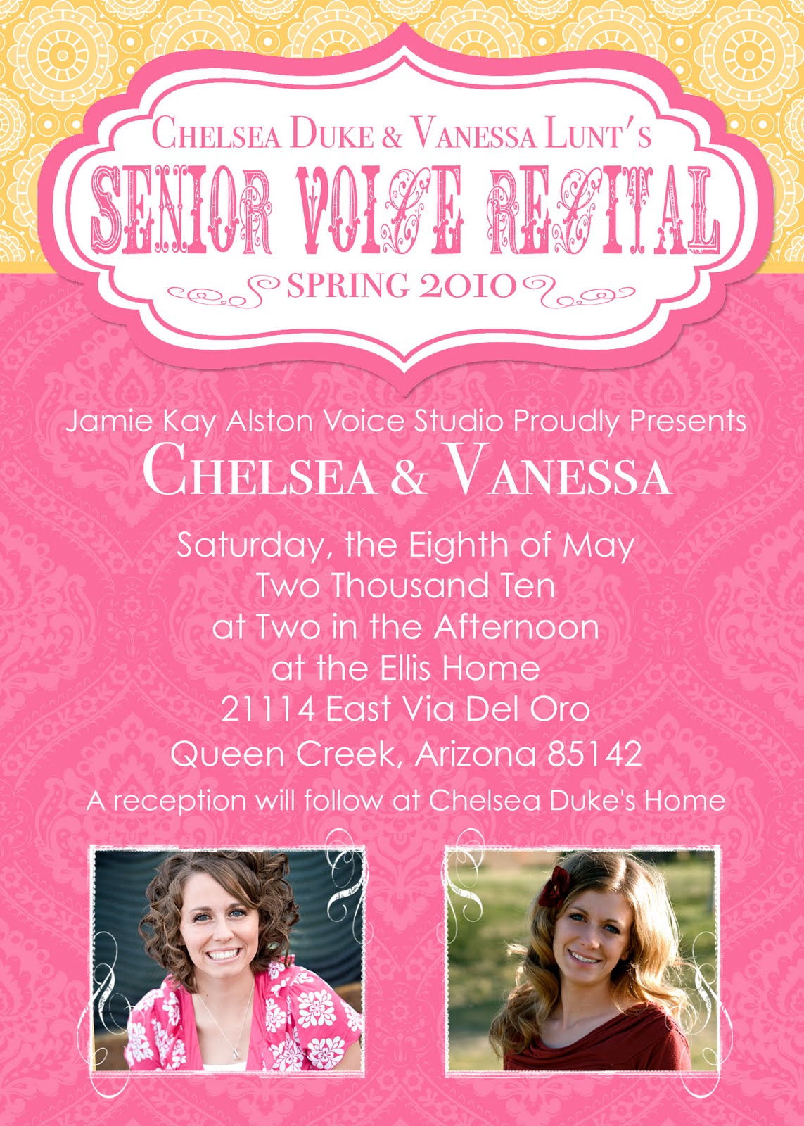 Jamie Kay Alston's Voice Studio: SENIOR RECITAL INVITE