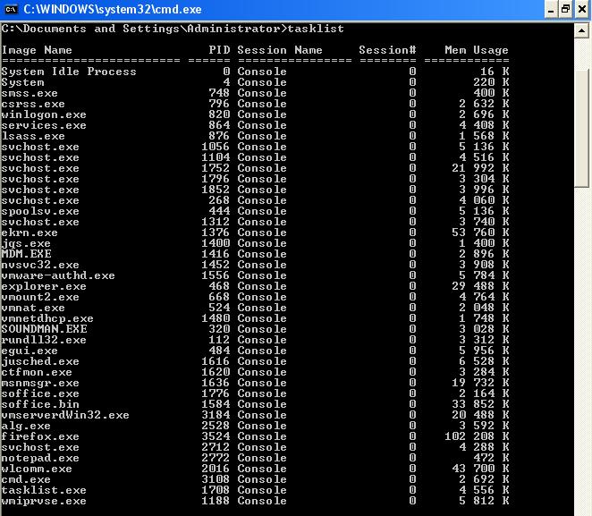 Operatsioonisüsteemid: PS (UNIX) vs Tasklist (Windows)