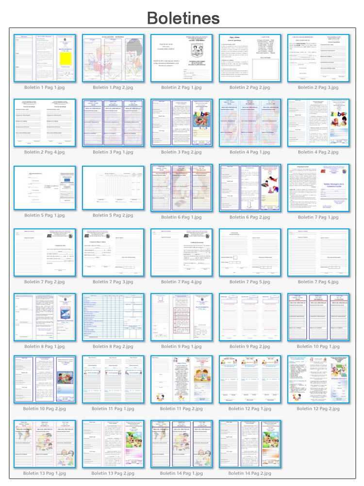Modelos de Boletines Escolares