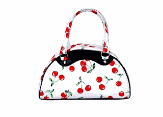 So Cherrylicious: Cherry Print Bowler Style Purse