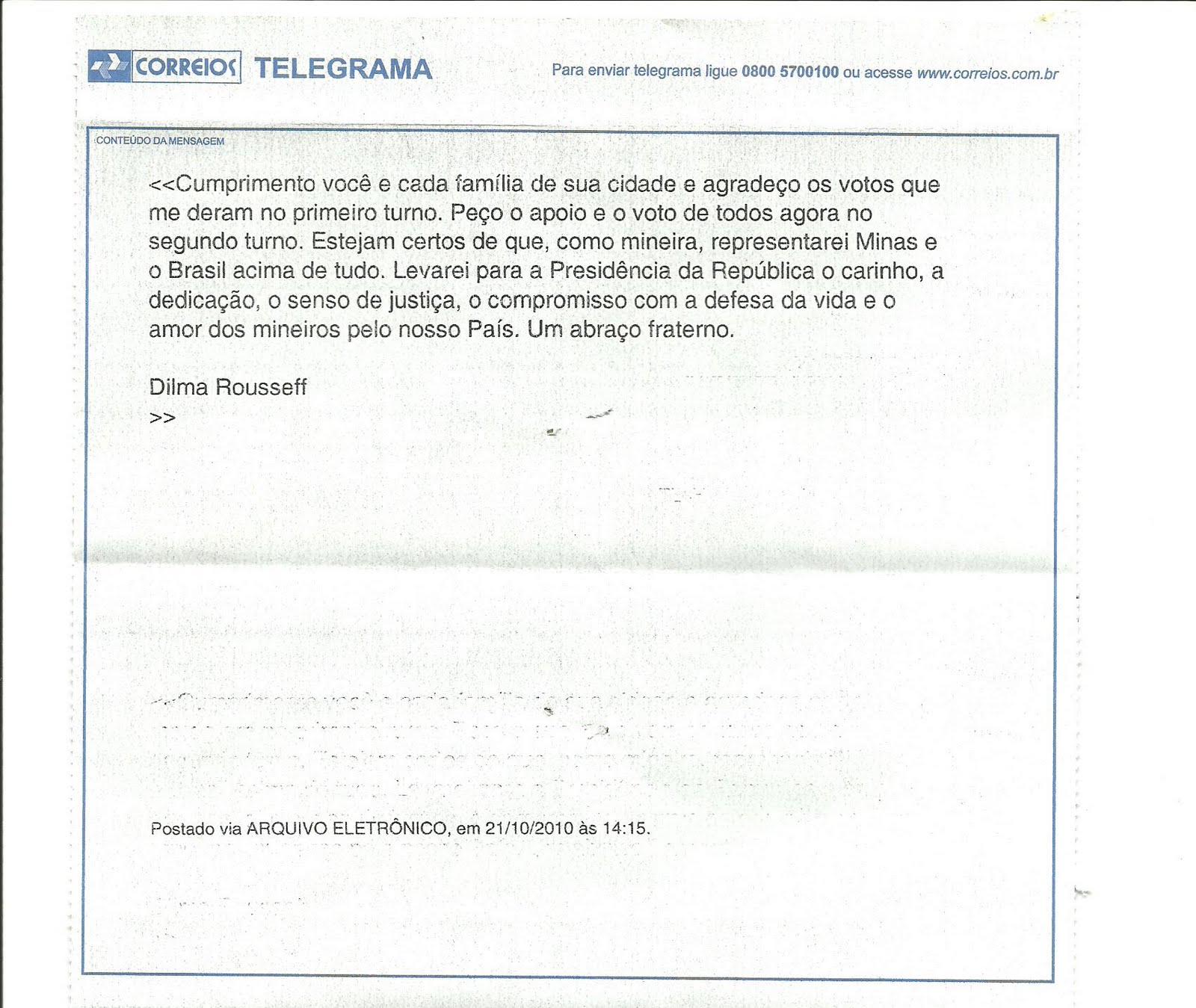 Modelo De Um Telegrama - RETOEDU