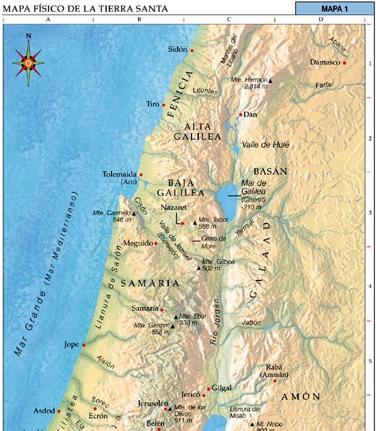 GEOGRAFIA BIBLICA 13 de mayo: Mapa Físico de Israel