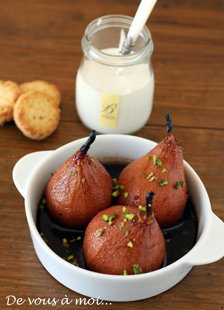 De vous à moi...: POIRES RÔTIES AU VIN ROUGE ET A LA VANILLE