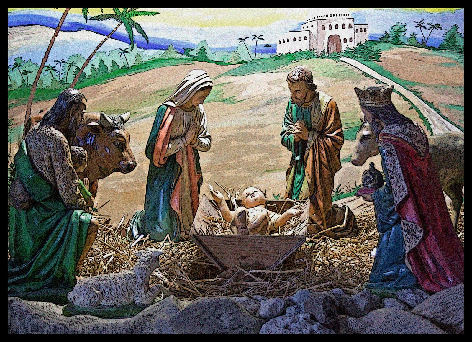 Cross Tipped Churches: Nativity Postcard