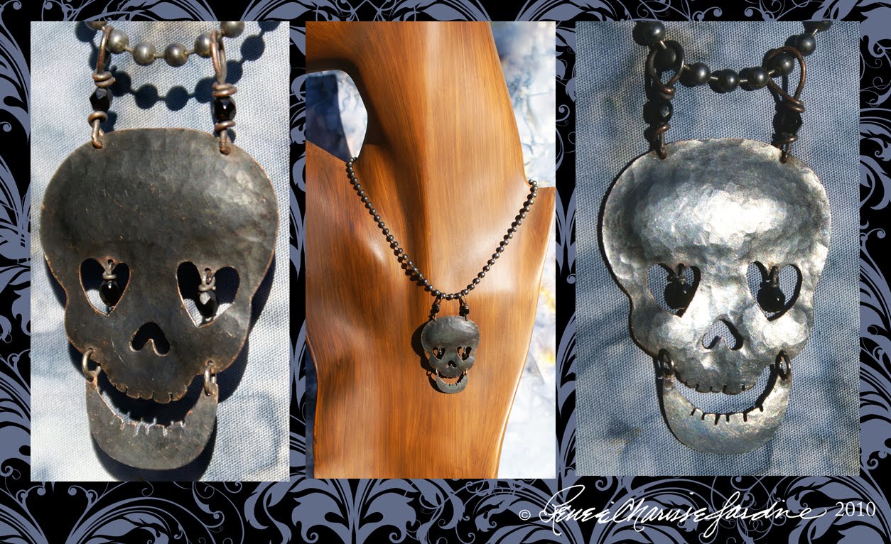 Studio Jardine • Blog: "Out of My Head" Hammered Copper Skull Necklace