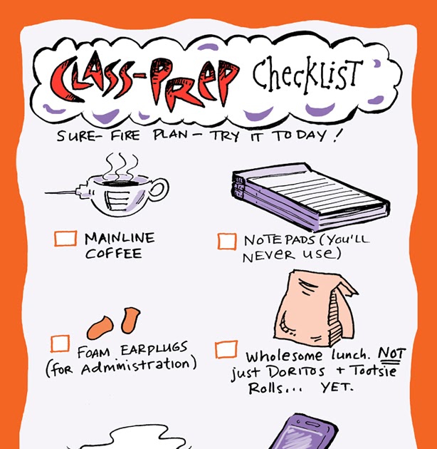 Brainspillage!: Class-Prep Checklist for Teachers. Handy!