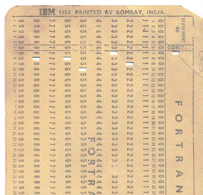 Computer Science Notes Fortran Statement On Fortran Code Card Punch Card