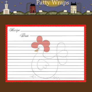 Patty Wraps: Chicken Recipe Card 4 x 6