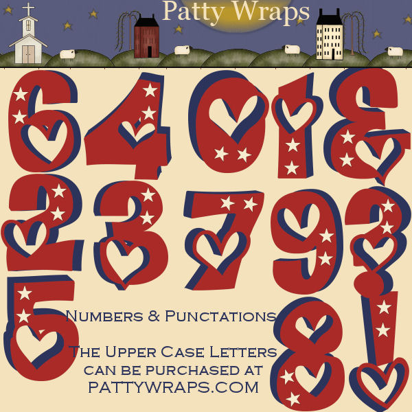 Patty Wraps: Patriotic Numbers & Punctuation Marks
