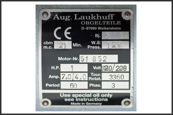 Laukhuff Ventus Pipe Organ Blowers