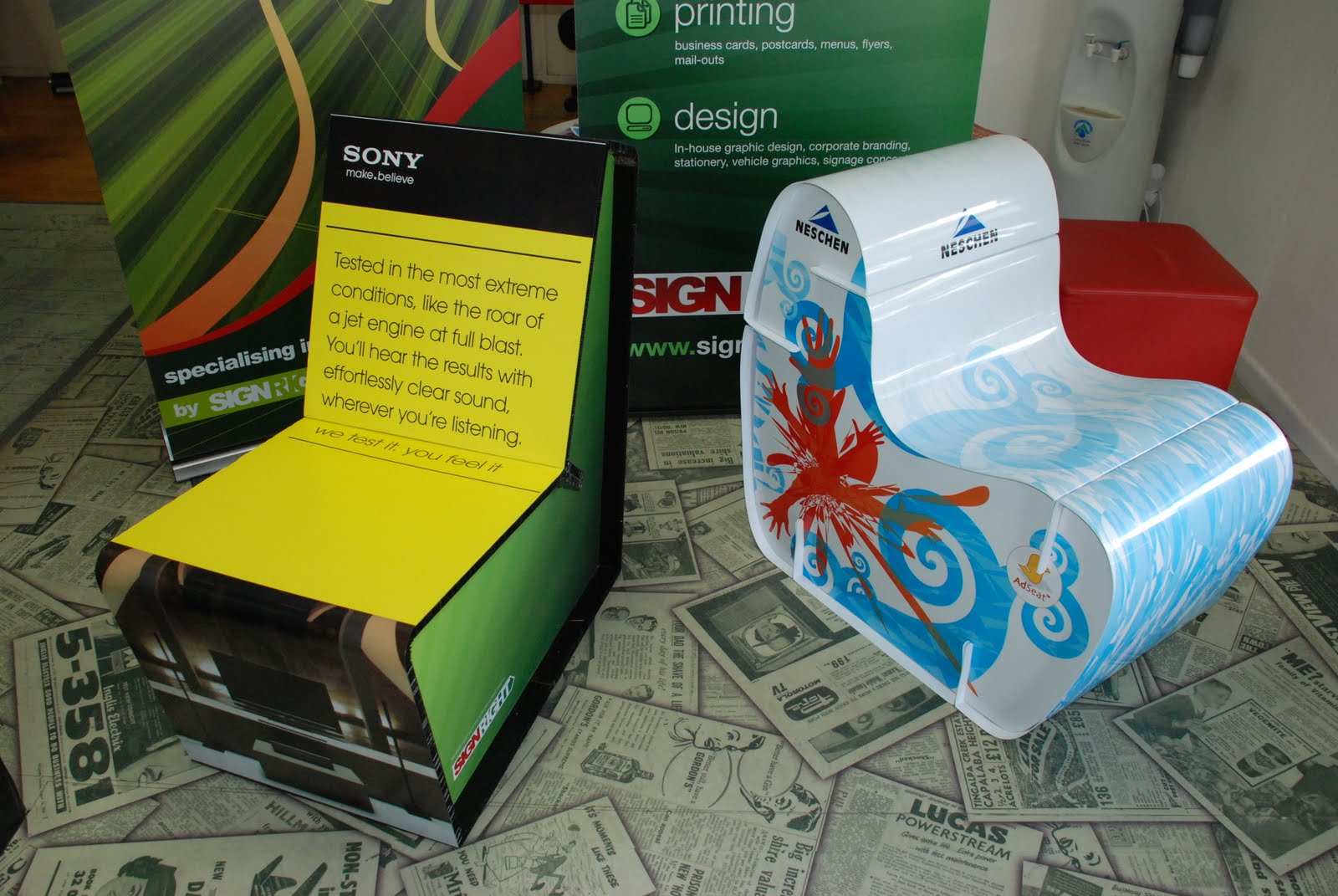 Signright Australia: Branded Advertising Chair Display