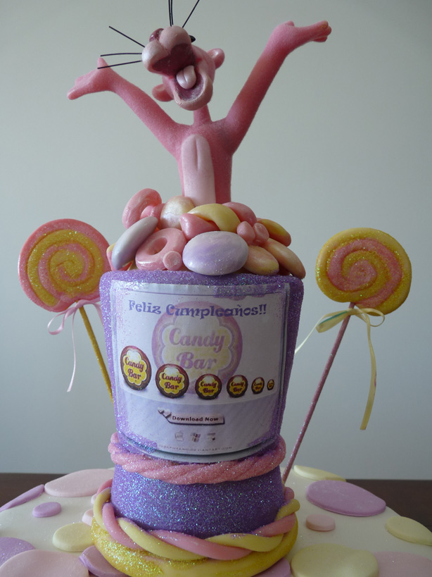 "mis trabajos en Porcelana": Candy Bar "La Pantera Rosa"