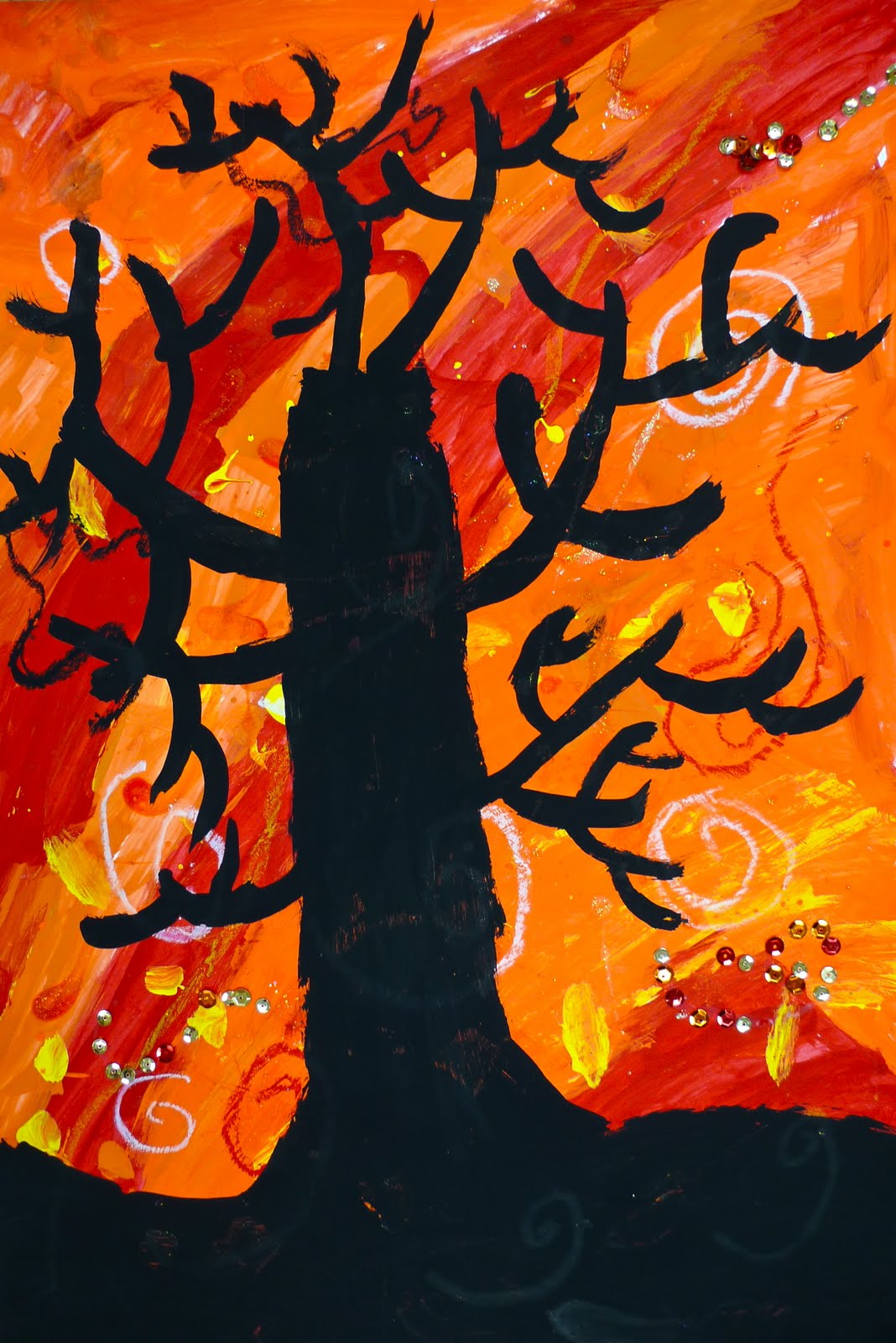 pezzettino: Autumn Tree Silhouettes