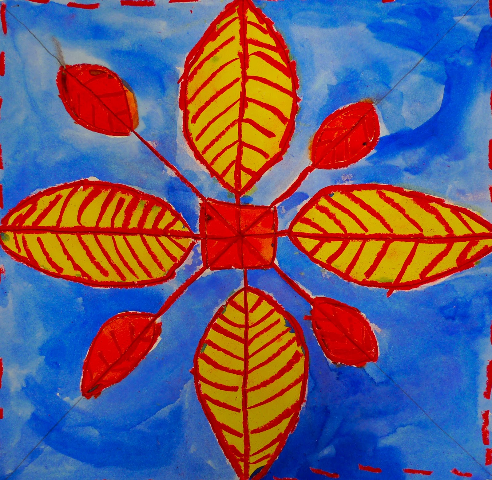 pezzettino: Radial Symmetry Leaf Painting