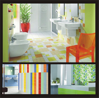 Interior Design and Decorating: Bright Bathroom Tiles