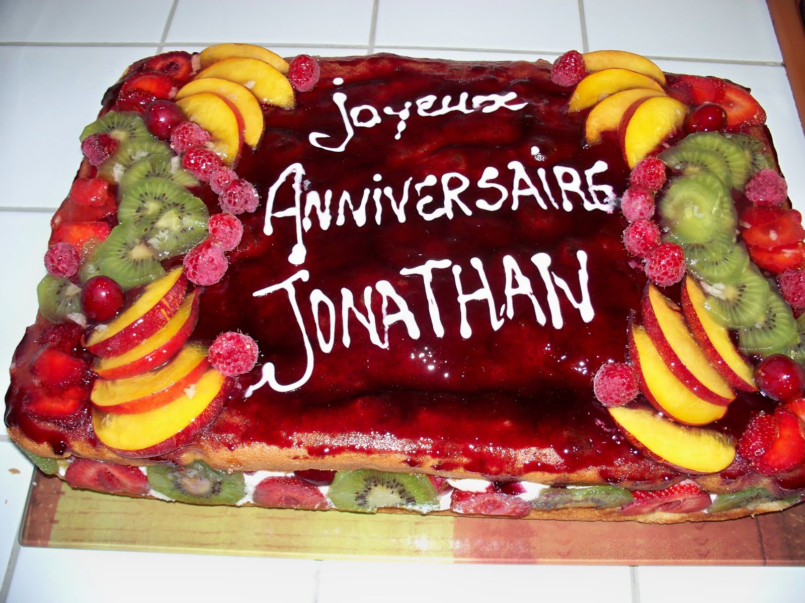 les passions de talie: Gâteau d'anniversaire aux fruits