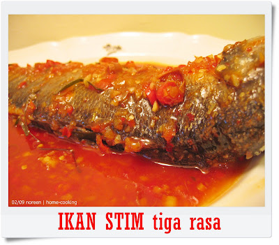 my home cooking blog: Ikan stim tiga rasa