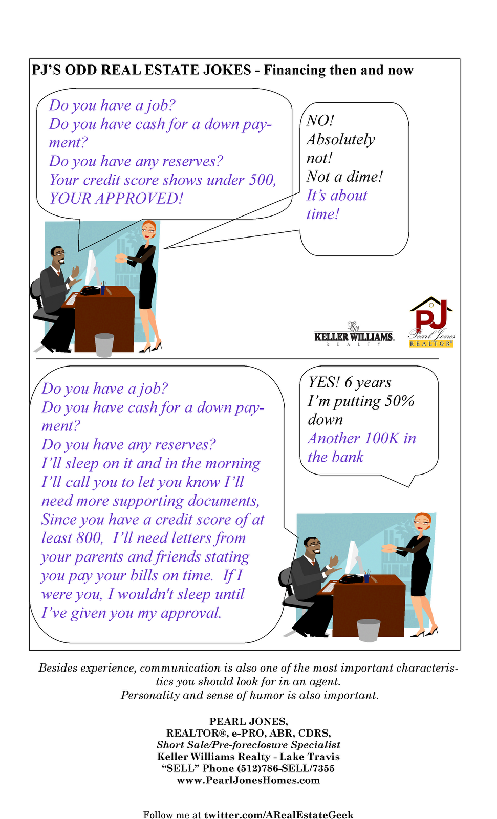 Austin Real Estate Blogs by Pearl Jones: Real Estate Joke: Financing ...