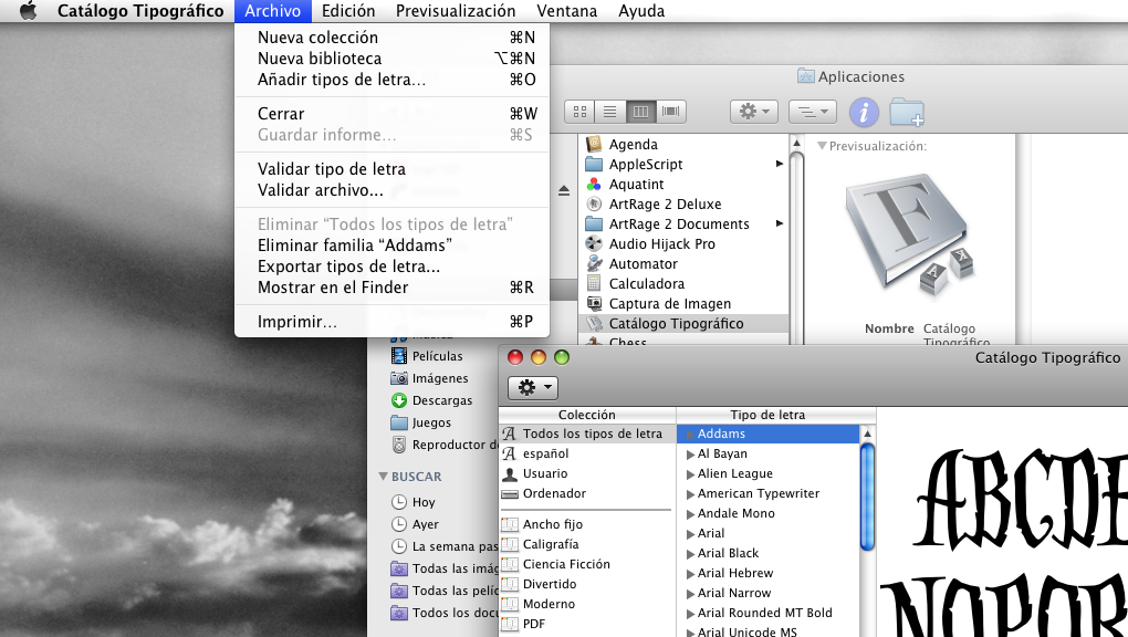 tTeknow-phaggyah: Tipos de letra en MAC OS X