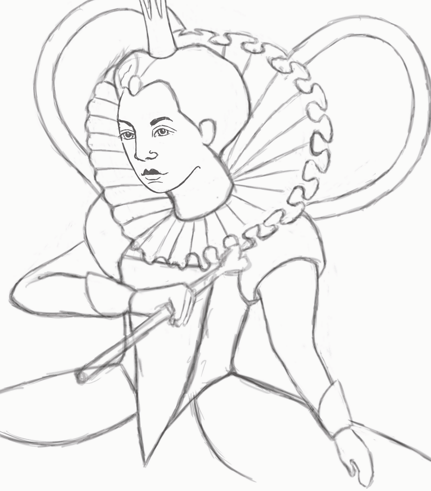 Queen Of Hearts Card Drawing Easy Sketch Coloring Page