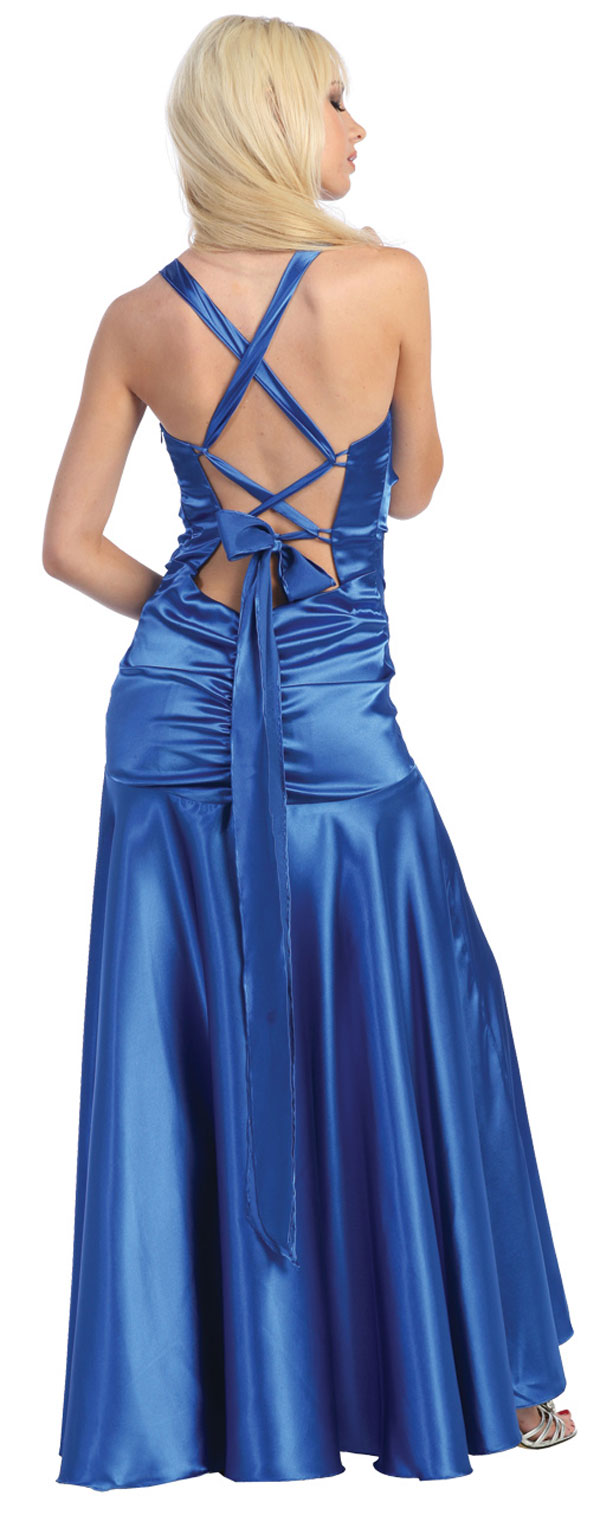 Fancy Prom Dress: Criss-Cross Back Long Party Dress