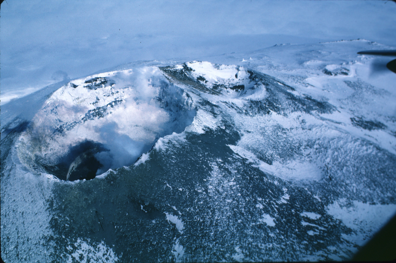 Monte Erebus. Calor y frío intensos todo junto.