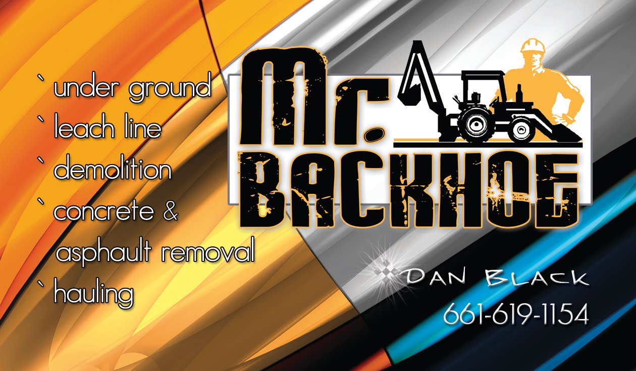 Pookies Photography & Graphics: Mr. Backhoe Business Card