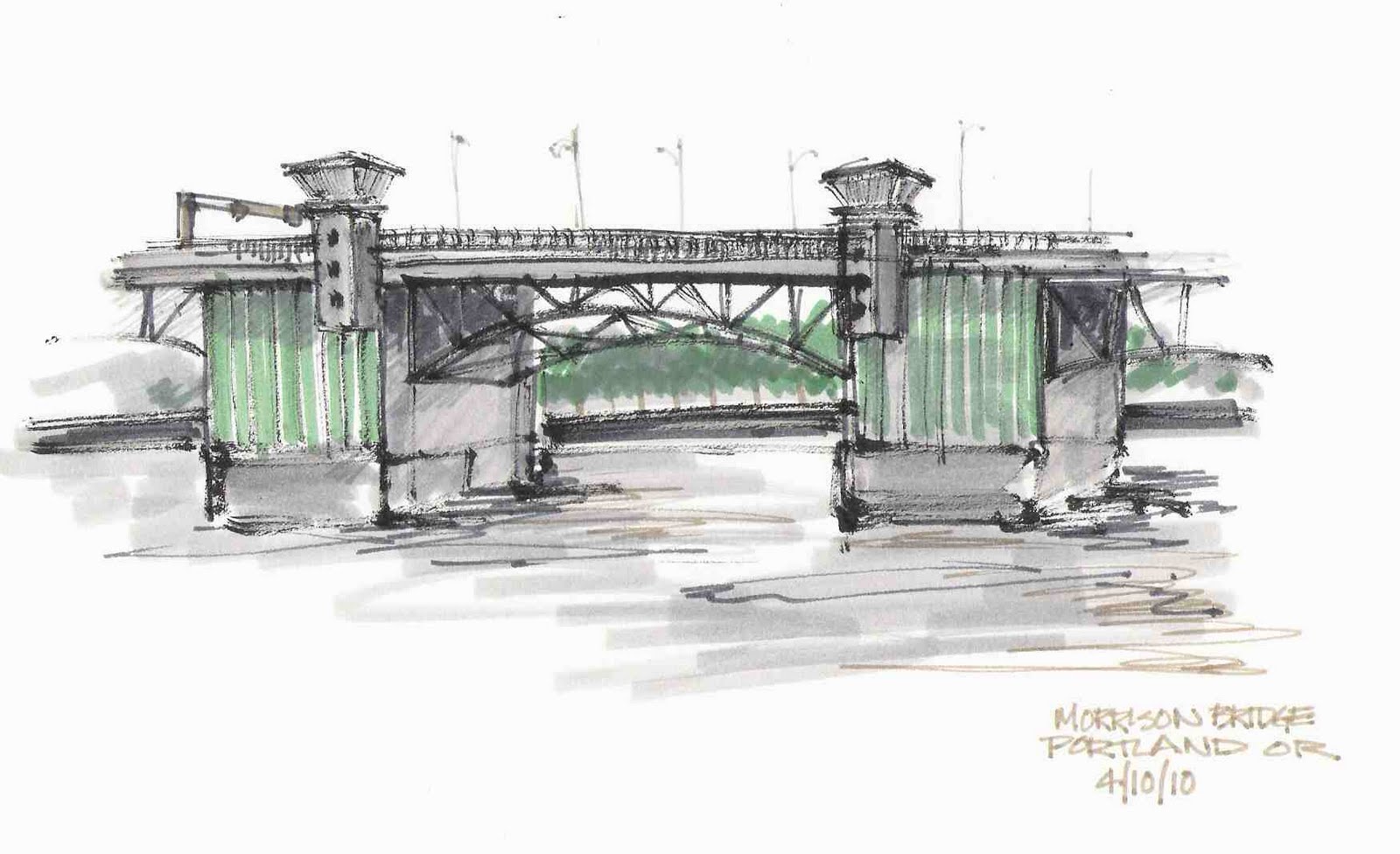 Urban Sketchers Portland: bridges