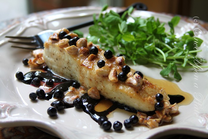 Once Upon a Plate The Recipes: Pan Seared Halibut with Huckleberry ...