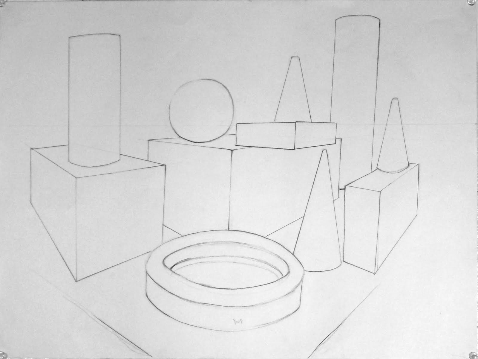 FD 100B: Examples Of 2-Point Perspective Still Life Drawings