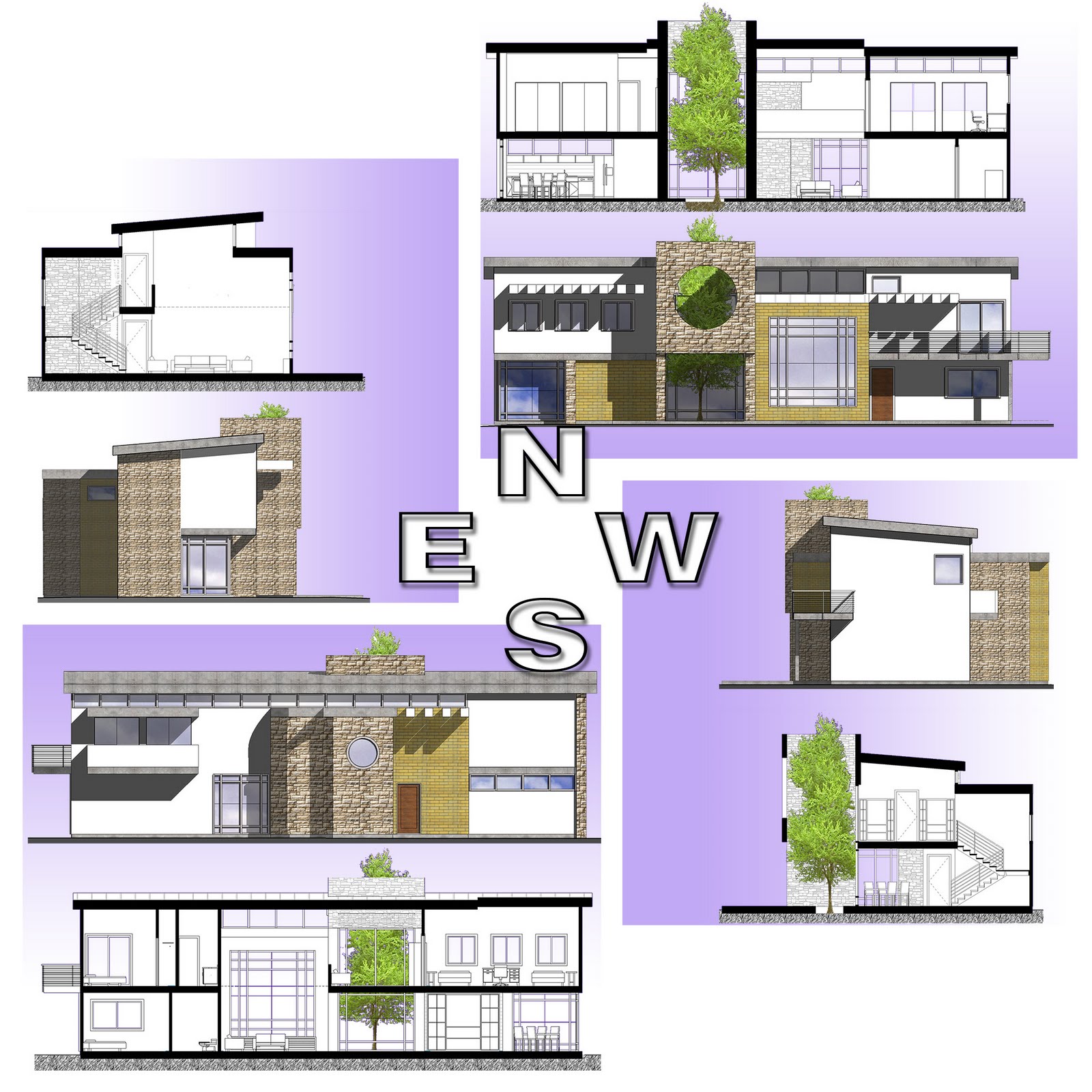 3d-cadshopdrawings: TheTree House-Sections&Elevations