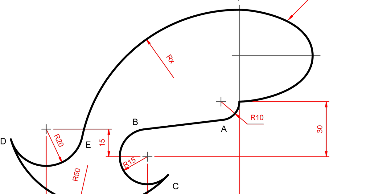 Engineering Drawing Tangency Problem 04