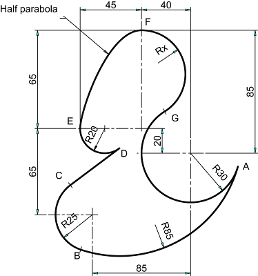Engineering Drawing: Tangency Problem 09
