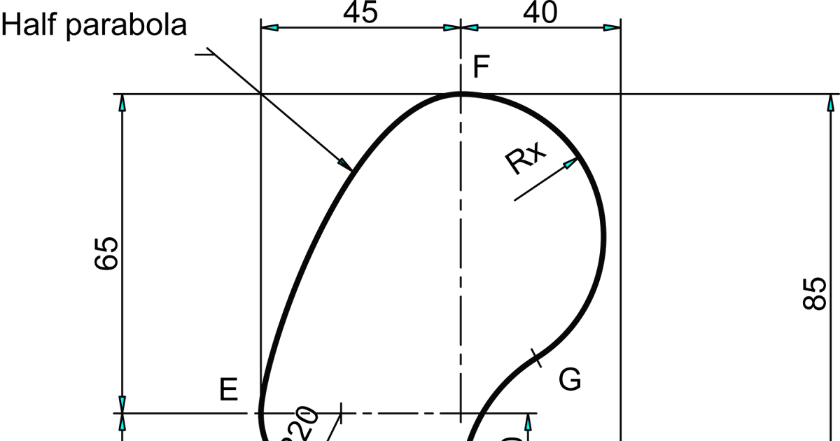 Engineering Drawing Tangency Problem 09