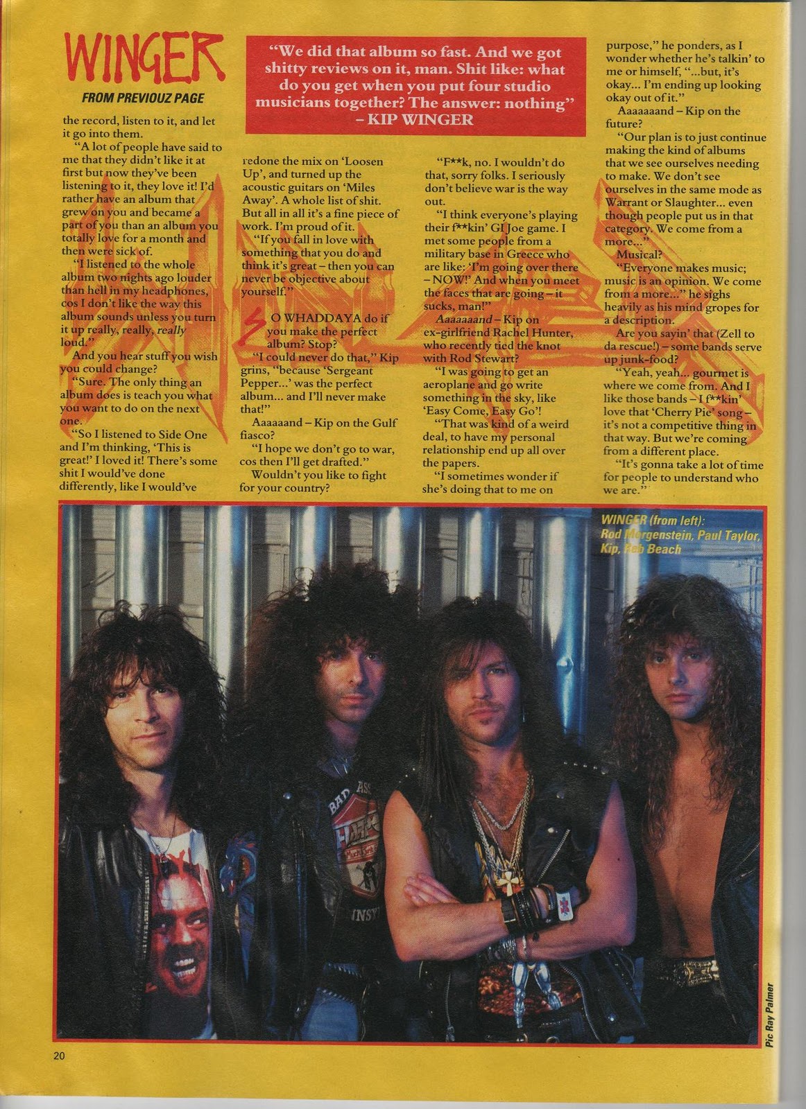Klassic Kerrang Interviews: Winger - January 1991