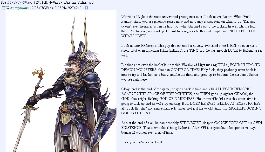 Финалкоблог: Warrior of Light is imba