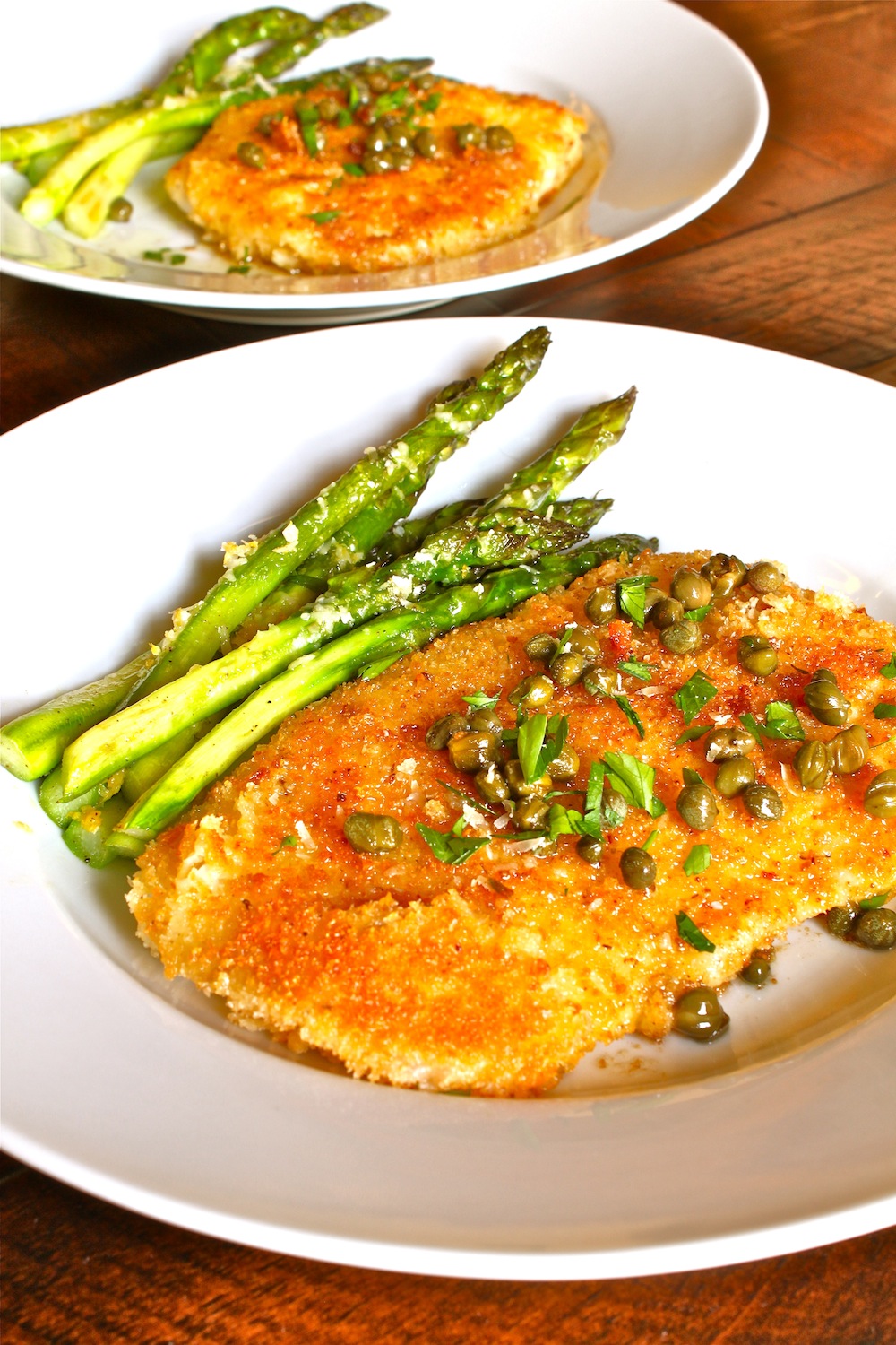 There's a Newf in My Soup!: Calamari Piccata and Roasted Asparagus