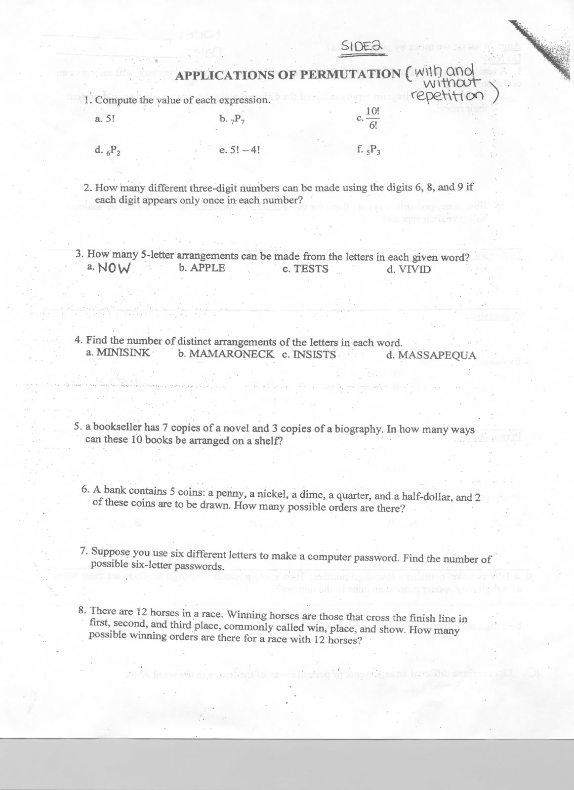 Mr Napolis Algebra Aim How Do We Calculate Permutations