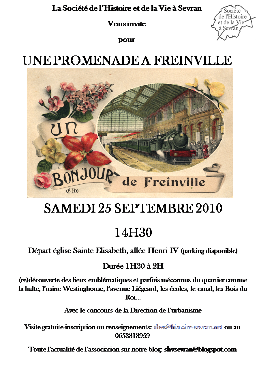 Société de l'Histoire et de la Vie à Sevran: Samedi 25 septembre 2010 ...