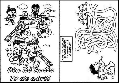 EDUCAÇÃO COM ARTE 2: Dia do ìndio com a Turma da Mônica