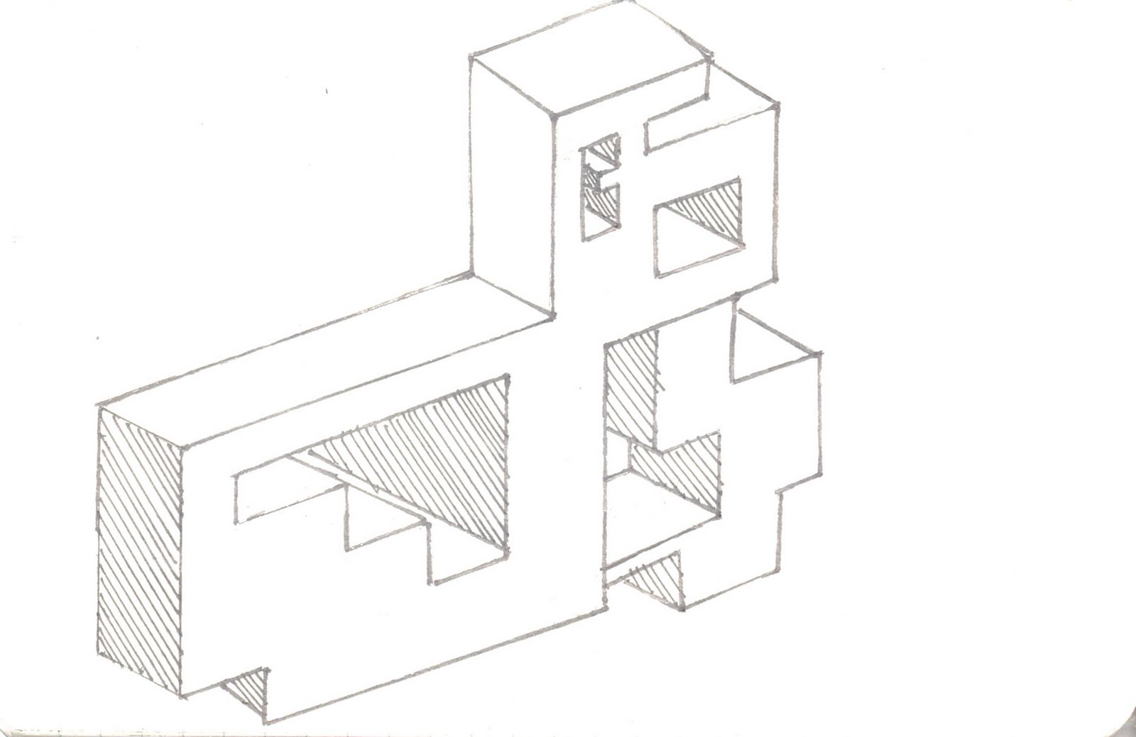 JUNLIN CHEN: Isometric Drawing with 9 blocks