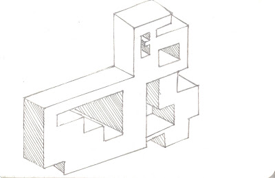 JUNLIN CHEN: Isometric Drawing with 9 blocks