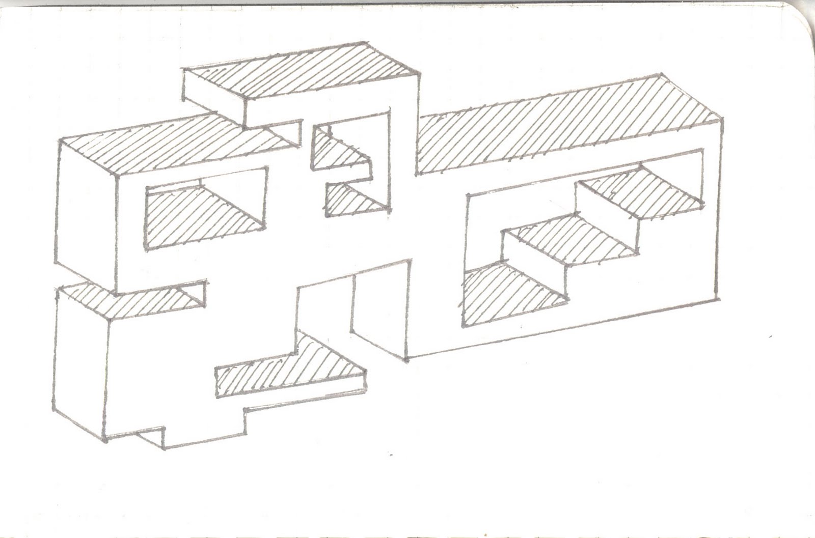 JUNLIN CHEN: Isometric Drawing with 9 blocks