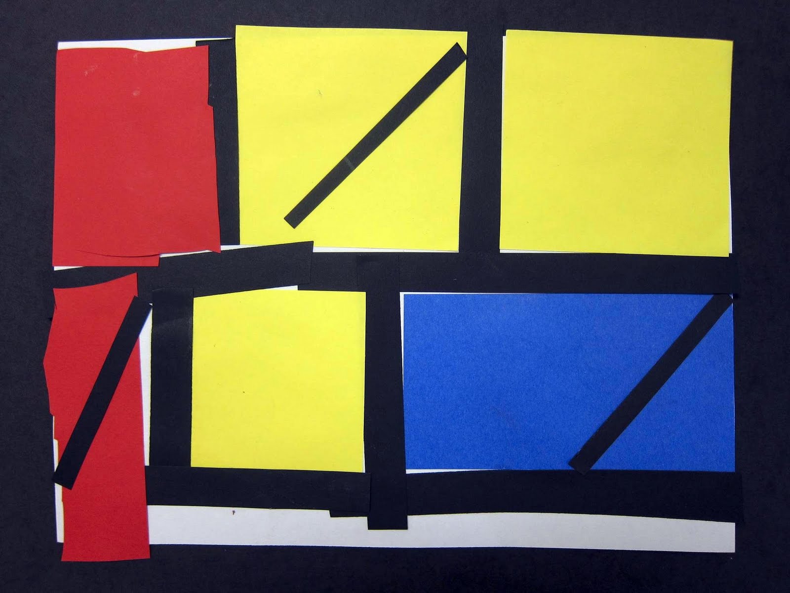 Art is Basic-- Art Teacher Blog: Mondrian Collage-- Primary Colors