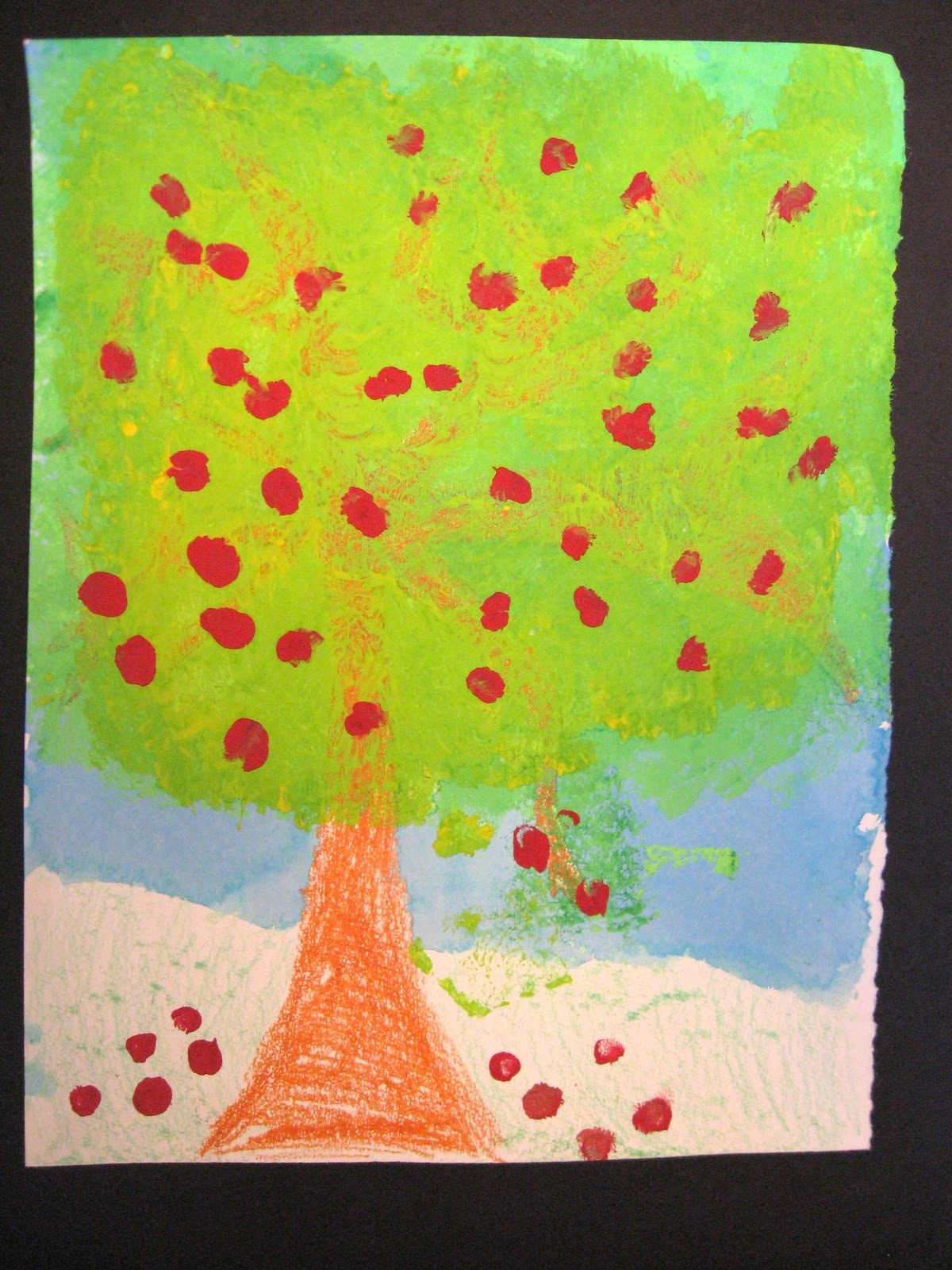 Art is Basic-- Art Teacher Blog: Kindergarten Apple Trees