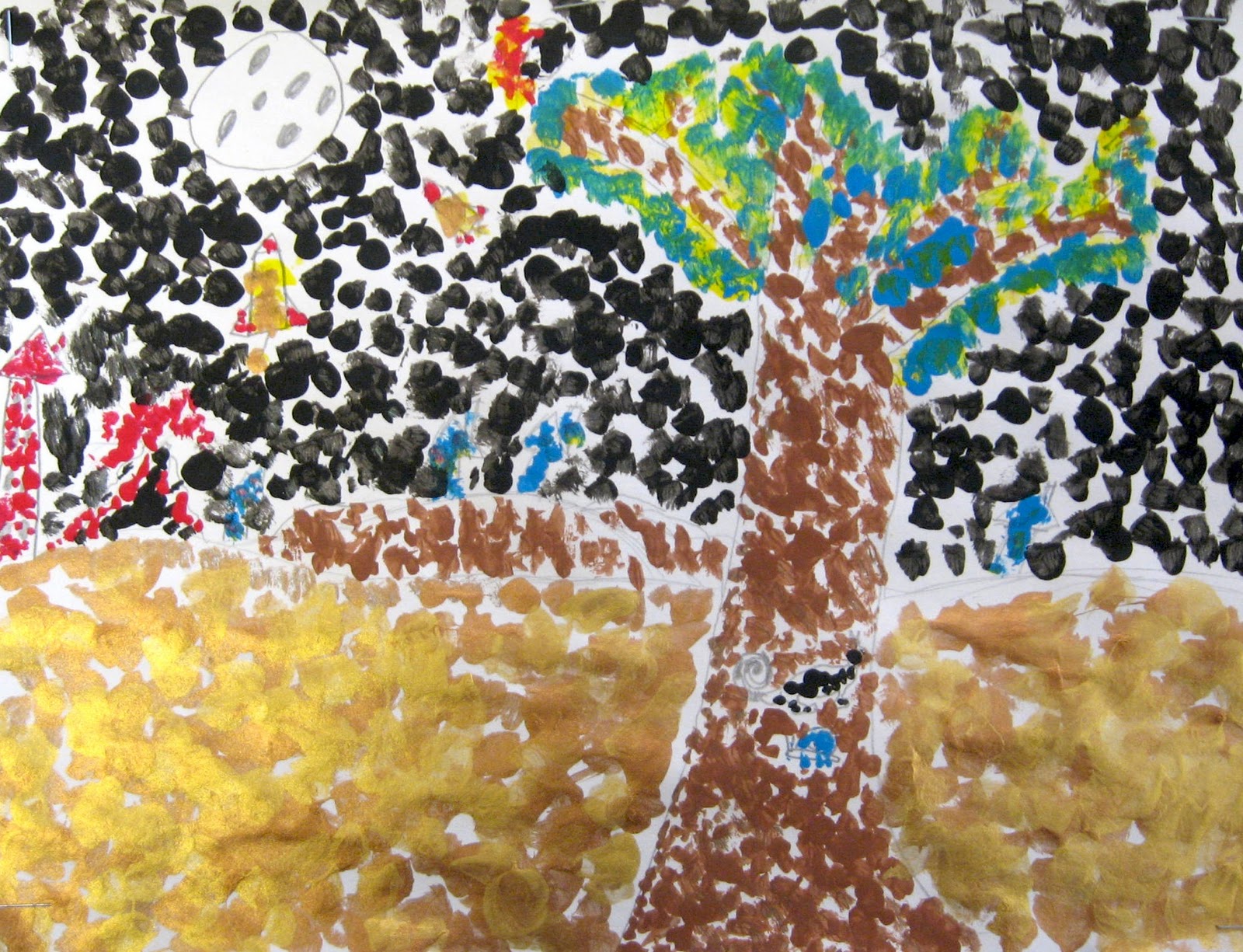 Art is Basic-- Art Teacher Blog: Pointillist Trees